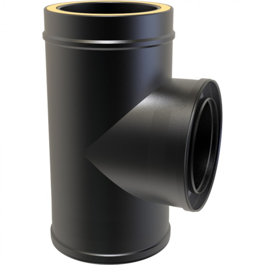 Twin Wall 90° Tee dia 150mm - BLACK