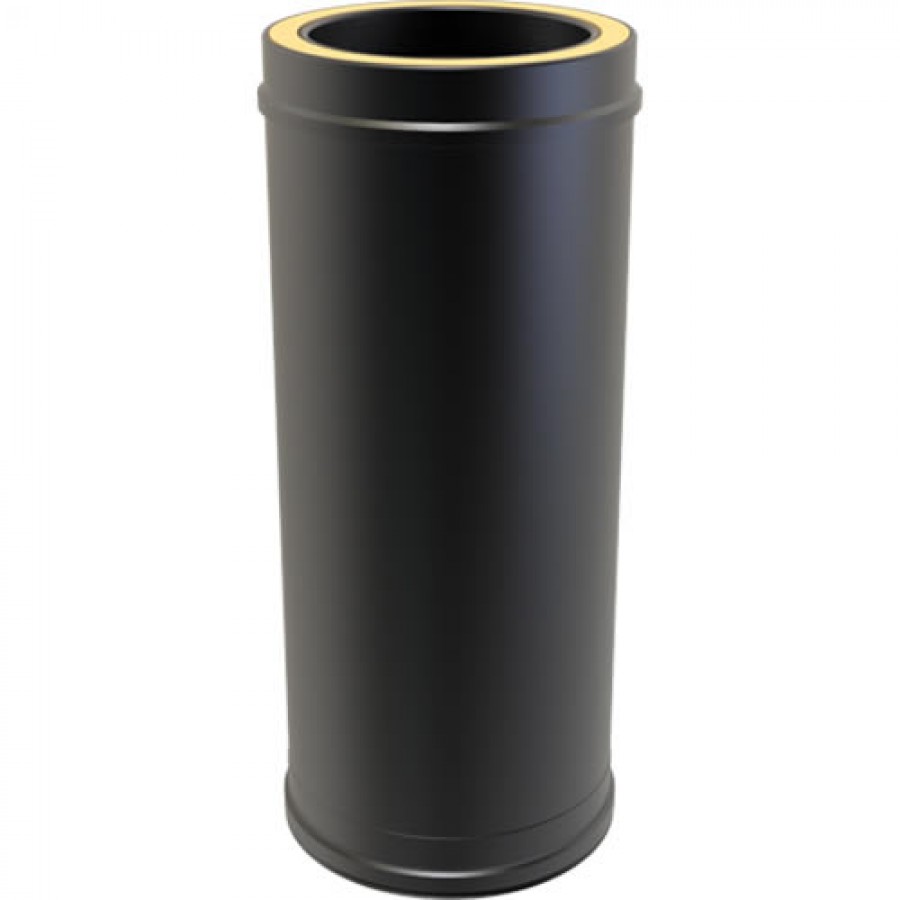 500mm Black Twin Wall Flue Pipe – 125mm Flue Pipes from Flue Supplies UK